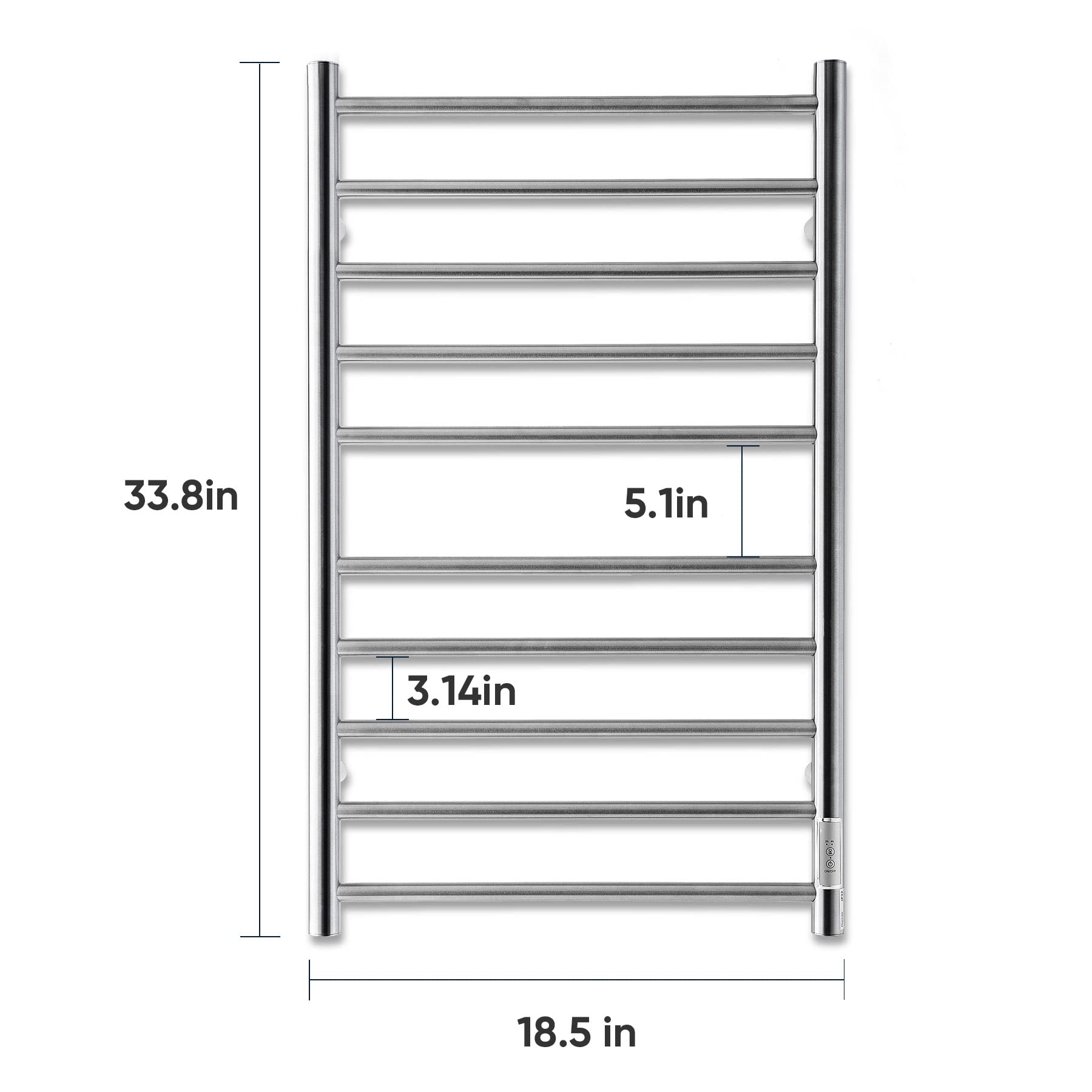 REECOO Towel Warmer Wall-Mounted Electric Towel Racks for Bathroom with Timer, Plug-in and Hardwired Options 24H Thermostatic Stainless Steel Drying Heated Towel Rack Suitable for Homes, Hotels
