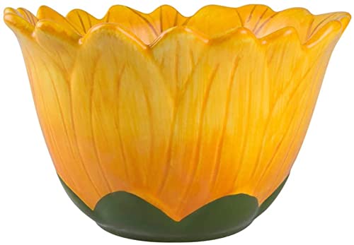Mozacona Ceramic Relief Sunflower Soup Bowl Hand Painted Dessert Bowl Salad Bowl