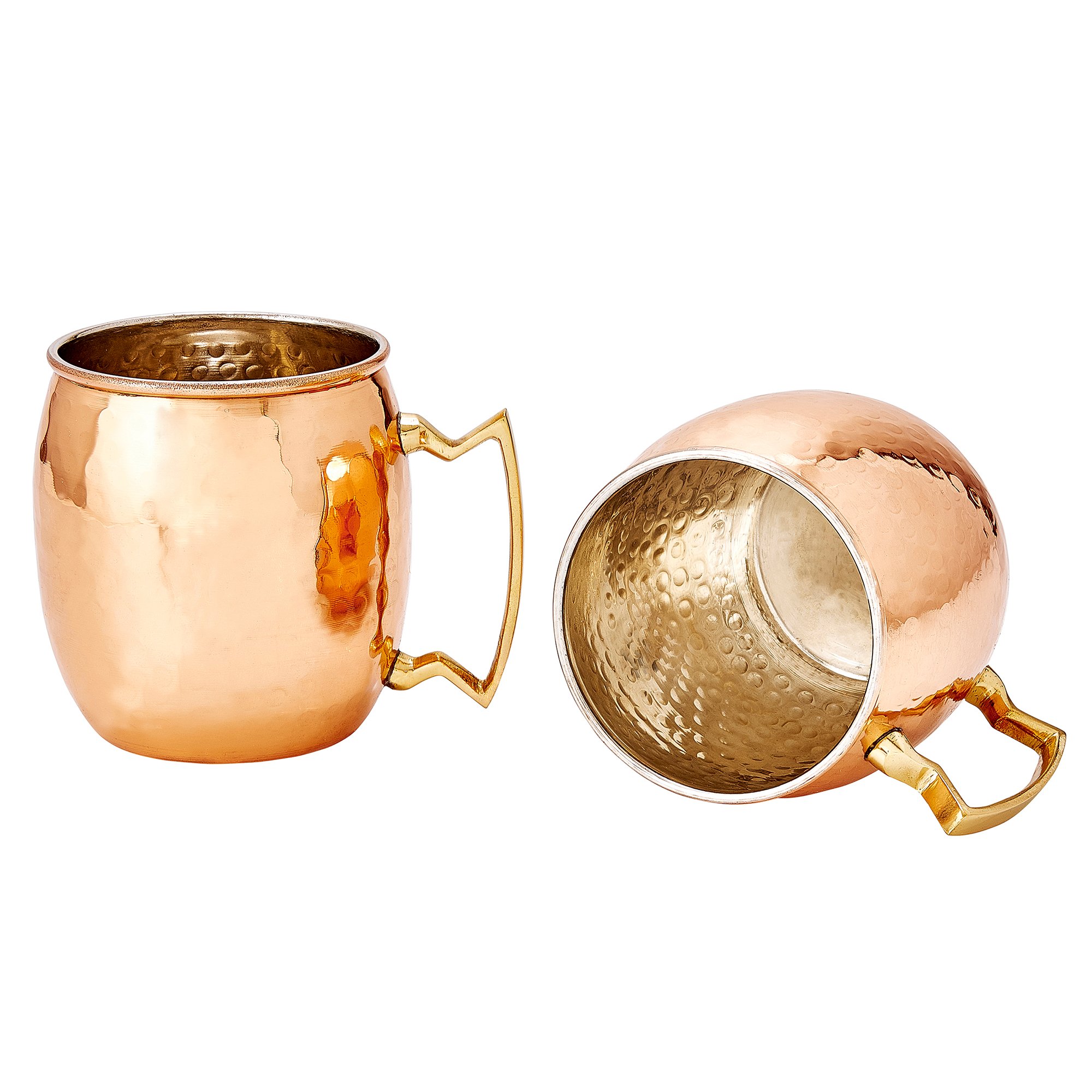 Old Dutch 16 Oz. Nickel-Lined Solid Copper Hammered Moscow Mule Mug, Set of 4