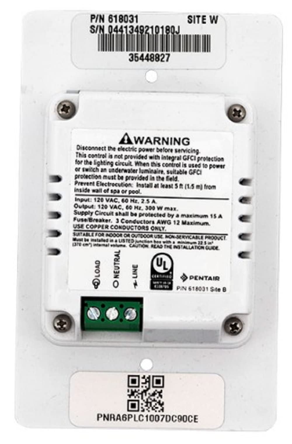 Pentair 618031 IntelliBrite Waterproof Outdoor LED Color Pool and Spa Light Controller