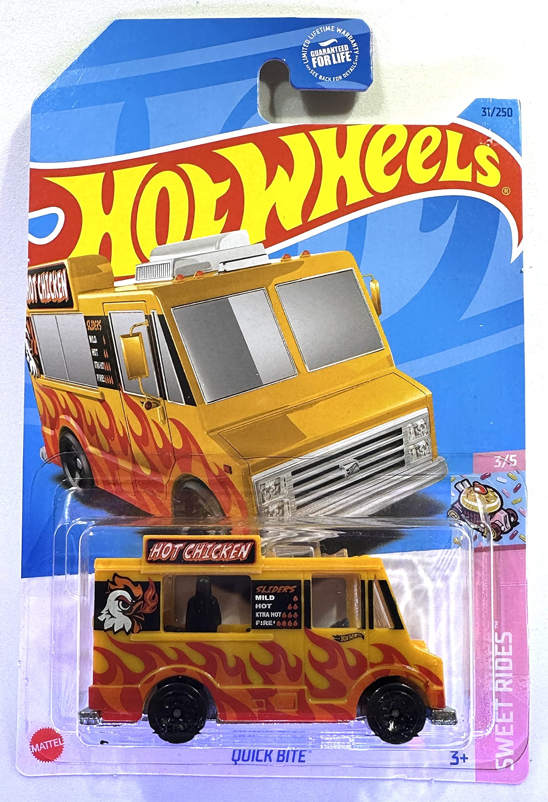 Hot Wheels - Quick BITE - Sweet Rides 3/5 - Hot Chicken - 2023 - Mint/NrMint Ships Bubble Wrapped in a Sized Box