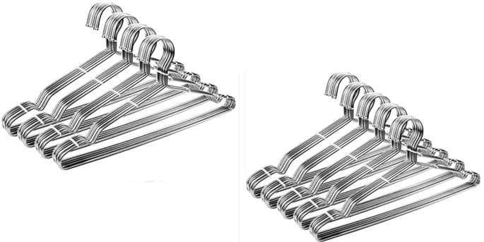 Seropy 40 Pack and 50 Pack Metal Clothes Heavy Duty Stainless Steel Coat Hangers with Anti-Slip Notch 16.5 Inch