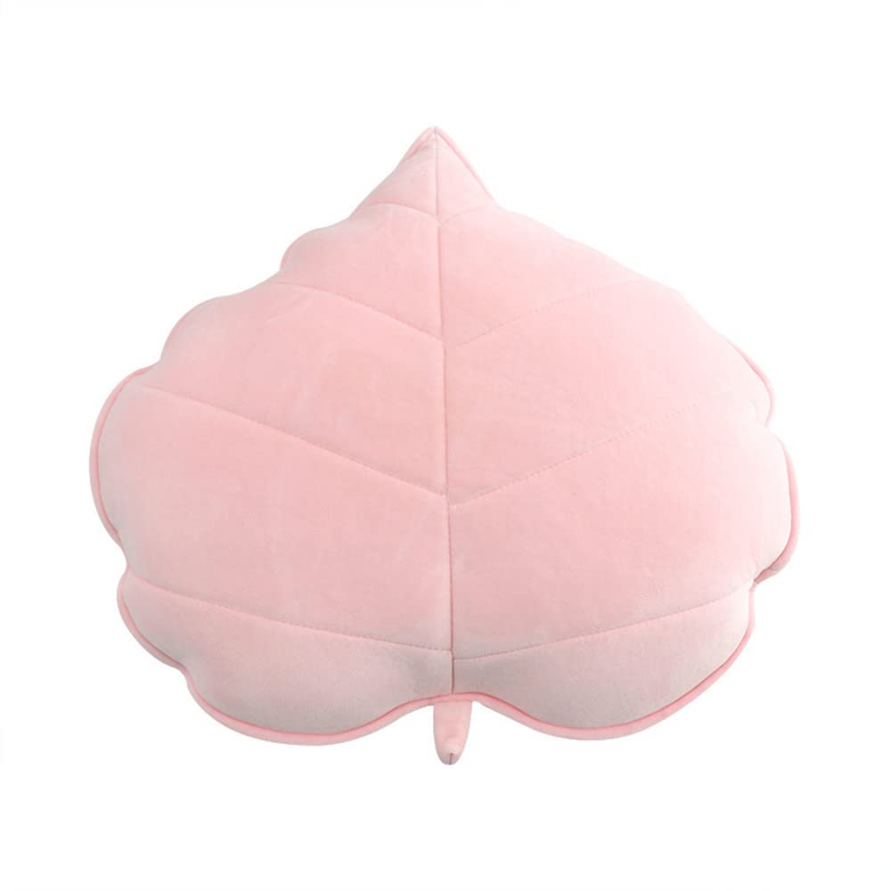 XIGUI 3D Leaf Shaped Throw Pillows, 20 inches Plant Pillow Novelty Plush Cushion Backrest Pillow Home Decoration for Car, Bedroom, Sofa, Couch, Living Room (Pink)