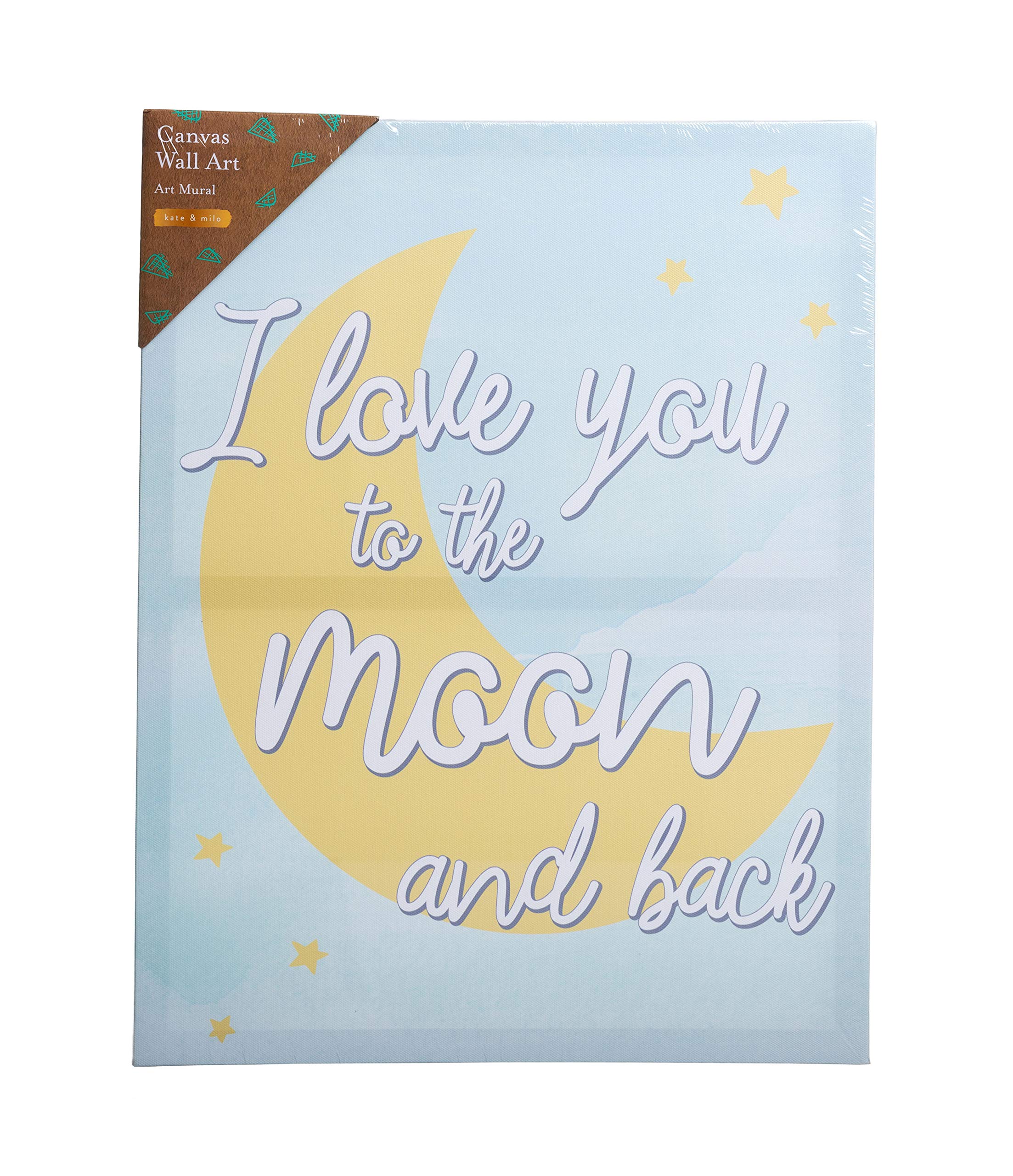 Kate & Milo I Love You to The Moon & Back Canvas Wall Art, Art Nursery Décor, Baby Gift