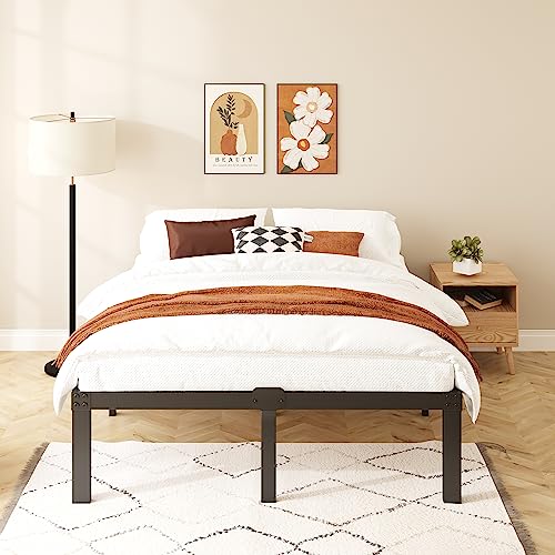 Sosain 14 inch Full Bed Frame Metal Platform Frame no Box Spring Needed,Black Heavy Duty Sturdy Steel,Easy Assembly,with Storage