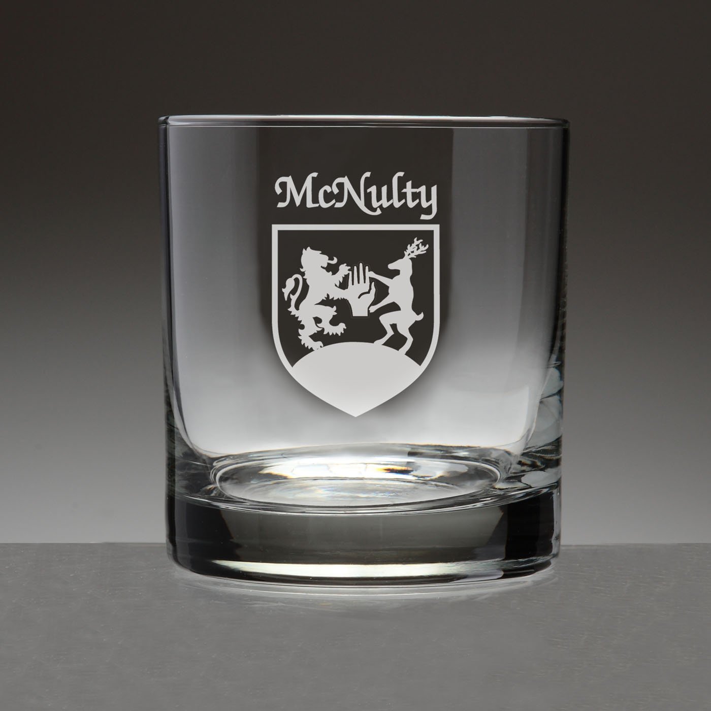 McNulty Irish Coat of Arms Tumbler Glasses - Set of 4 (Sand Etched)