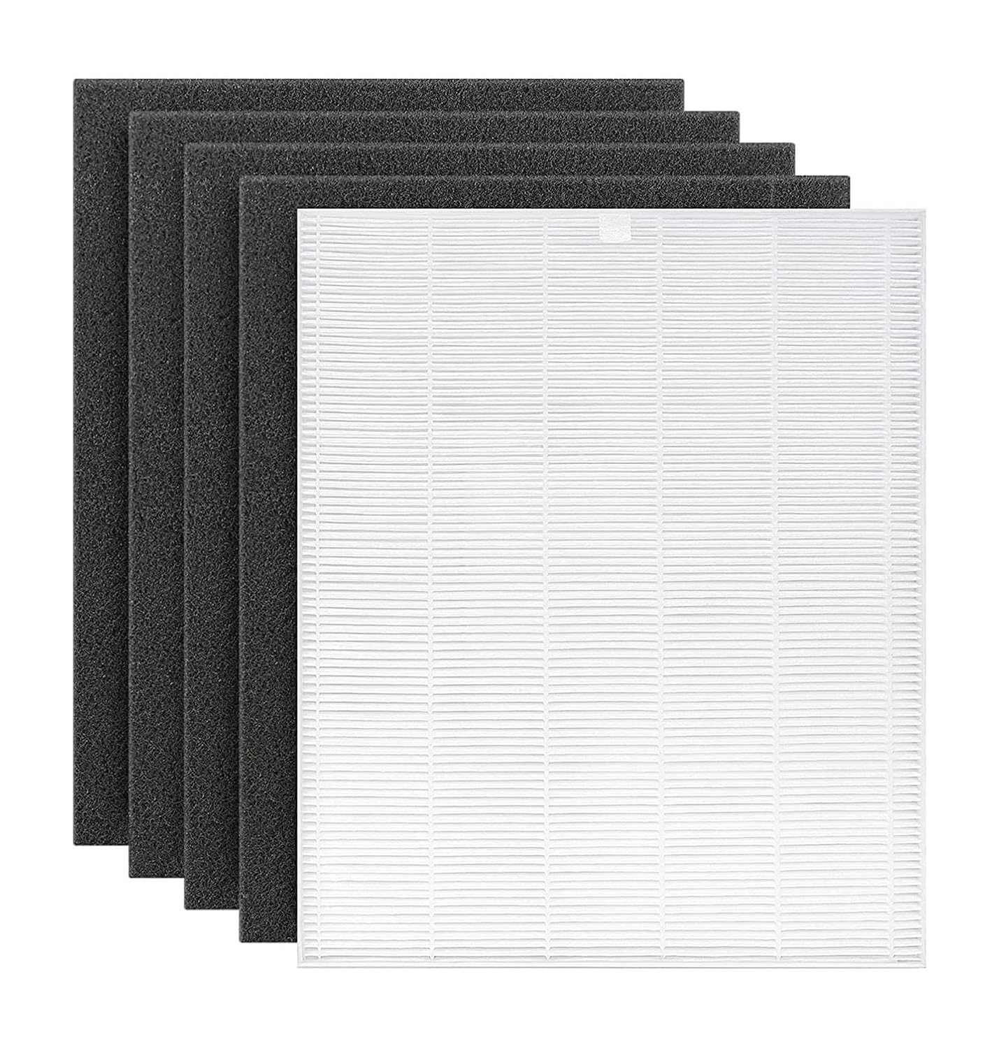 SCREENTRONICS H13 True HEPA Filter S & Carbon Pre Filters Compatible Replacement for Winix C545 Air Purifier Part# 1712-0096-00 (1x True HEPA Filter + 4X Activated Carbon Filters)