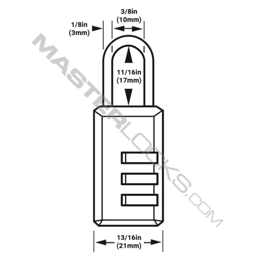 Master Lock Combination Padlock, 1, Black, 647D