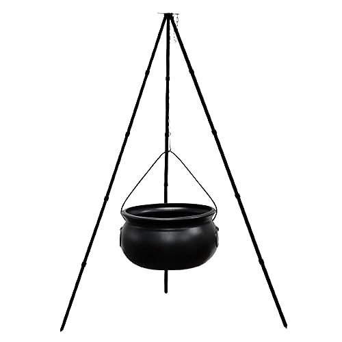 Witches Cauldron Large Witches Cauldron on Tripod with Lights Halloween Decorations Black Witch Decor for Outedoor Halloween Yard Decorations Home Decor