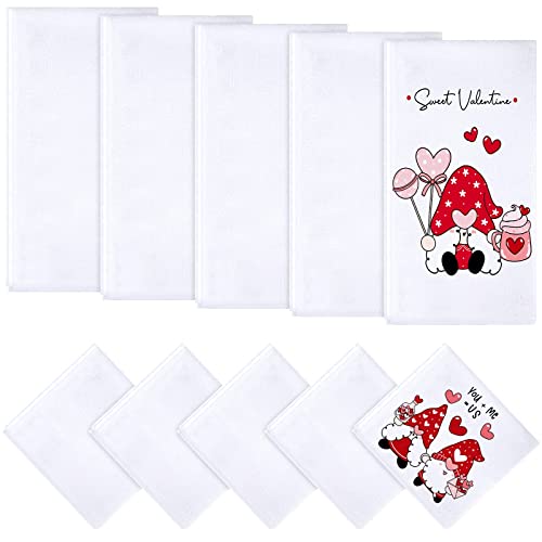 Sublimation Blank Towels, DIY Microfiber Kitchen Towels, Modern Multi Purpose Dish Towels for Kitchen Cleaning, 16 x 24 Inch, 12 x 12 Inch (White,10 Pieces)