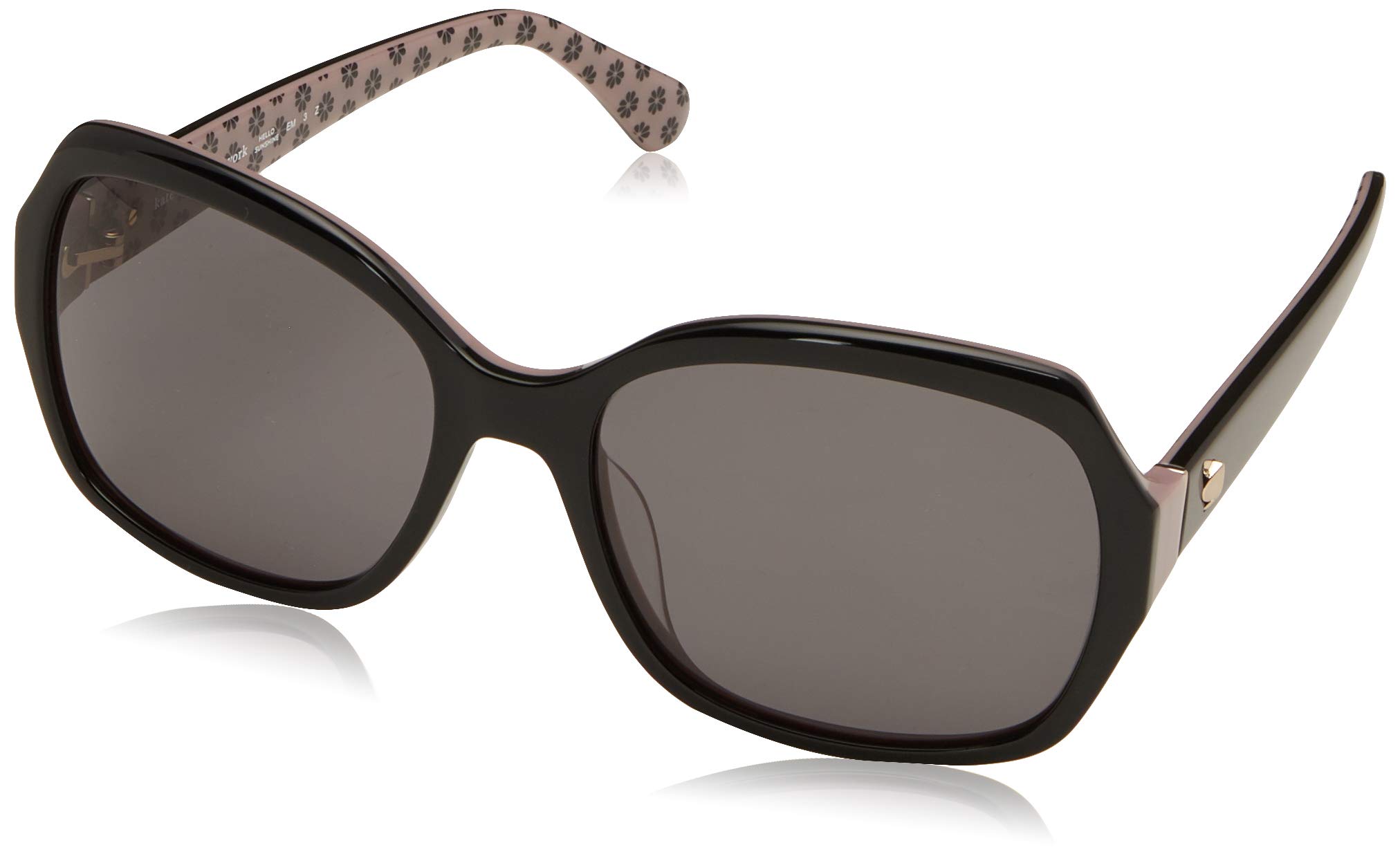 Kate Spade New York womens Amberlynn/S Sunglasses, Black Pink/Polarized Gray, 57mm 18mm US