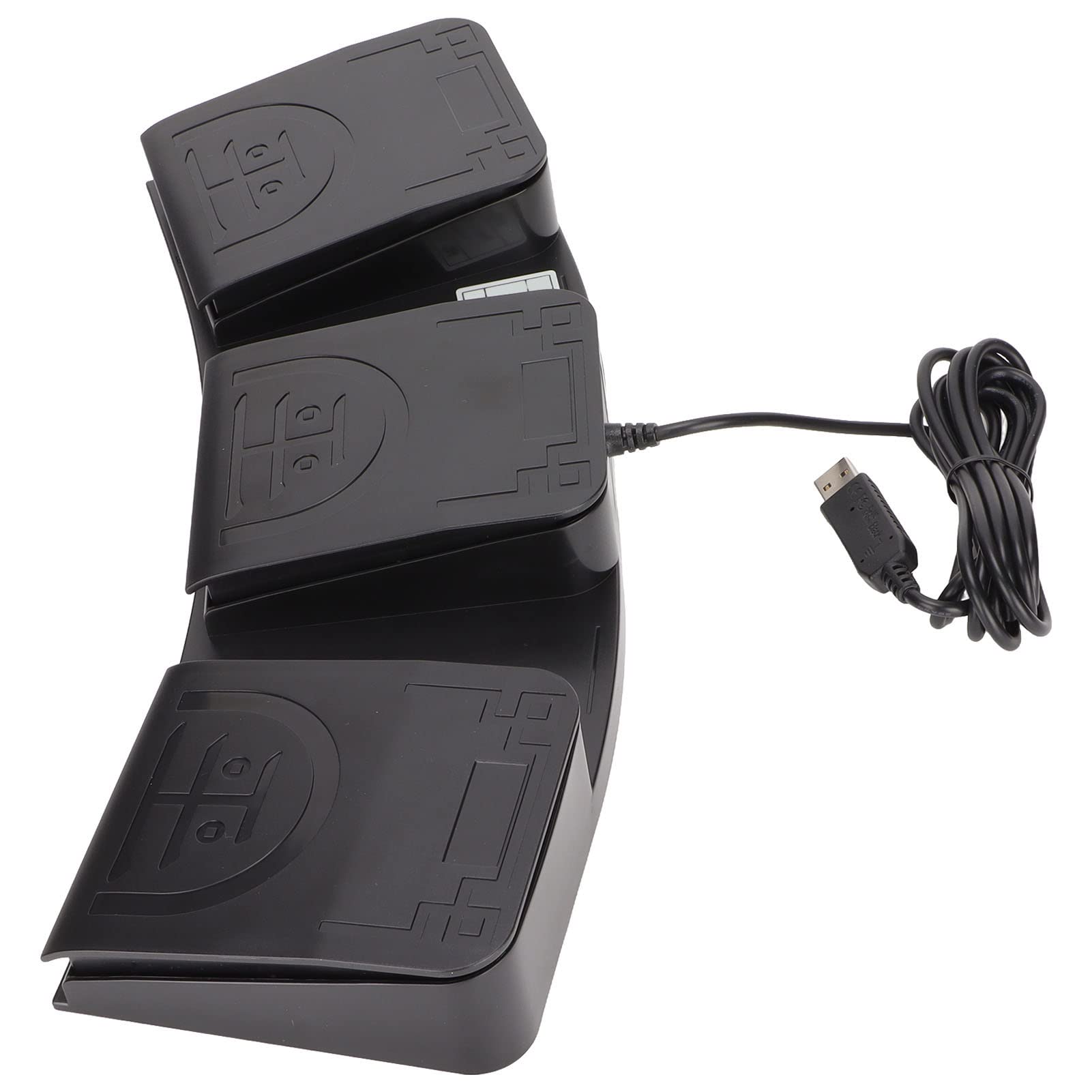 PC Gaming Foot Pedal, Mechanical USB Foot Switch 3 Key, Support MIDI Multifunction Ergonomic Sensitive for Game Media Instrument