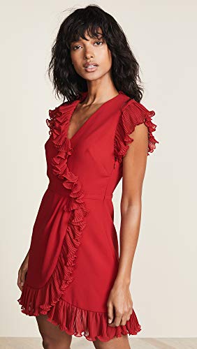Jill Jill Stuart Women's Ruffle wrap Cocktail, Ruby, 2