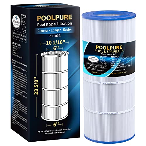 POOLPURE PLF100A Pool Filter Replaces Pentair CC100, CCRP100, PAP100, PAP100-4, Ultral-C3, Unicel C-9410, R173215, Filbur FC-0686, 59054200, 160316, 160354, Predator 100, L x OD:23 5/8" x 10 1/16"