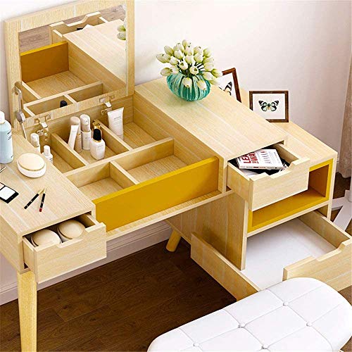 WYKDD Dressers for Bedroom Minimalist Nordic Style Makeup Table with Light Small Apartment Dressing Table Makeup