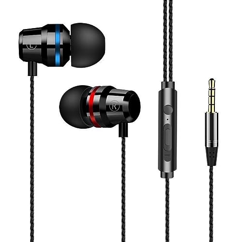 TakeCase Metal Wired Earphone Professional in Ear Headset with Built-in Microphone 3.5mm in-Ear Wired Earphone Heavy Bass Sound Quality Music Sport Headset