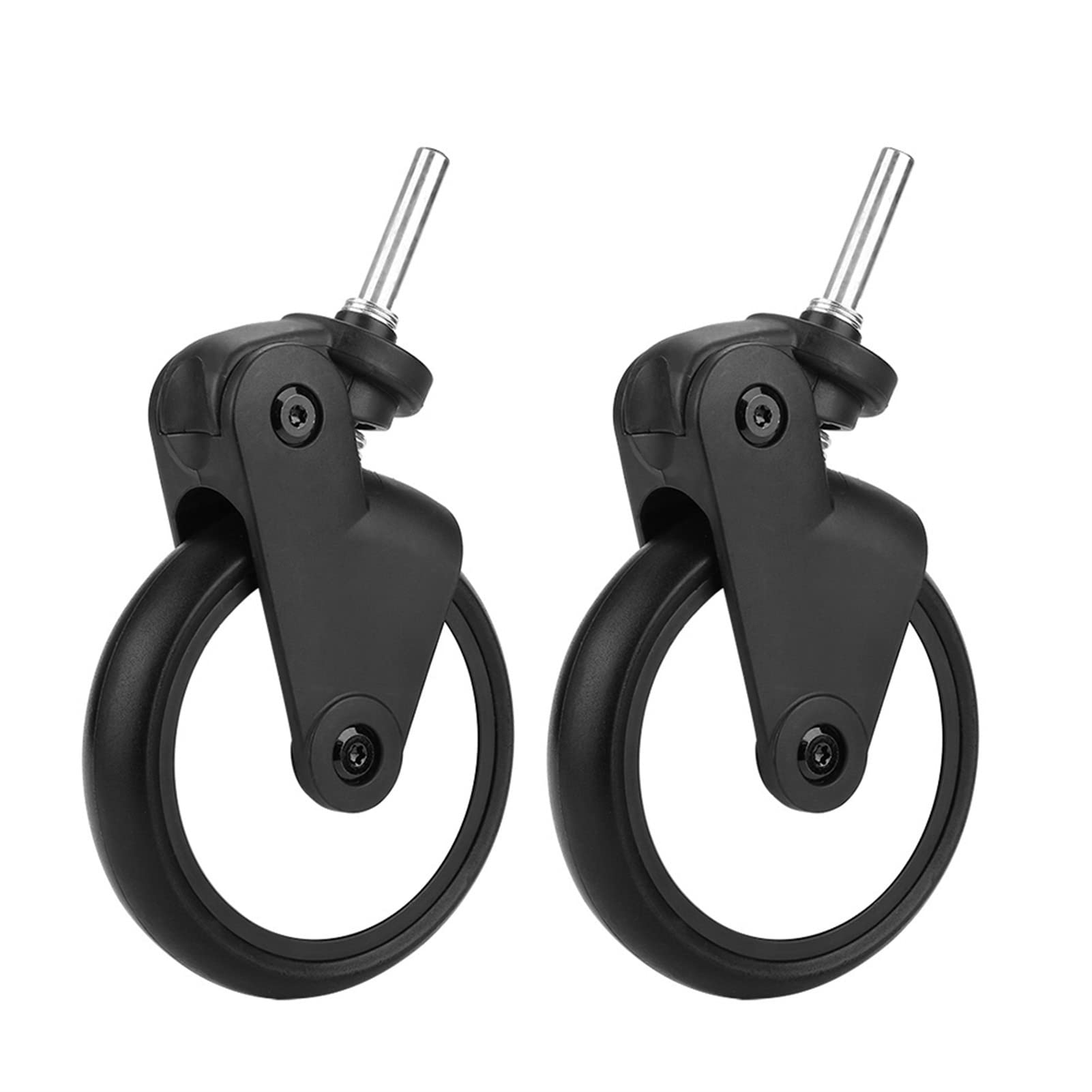 Stroller Wheels Replacement, Baby Duet Strollers Front Back Wheel 360 Degree Rotation Universal Jogger Caster Set Rubber Tire Tube Accessories Kids Carriage for Wheelchairs Rollators Walkers 1 Pair
