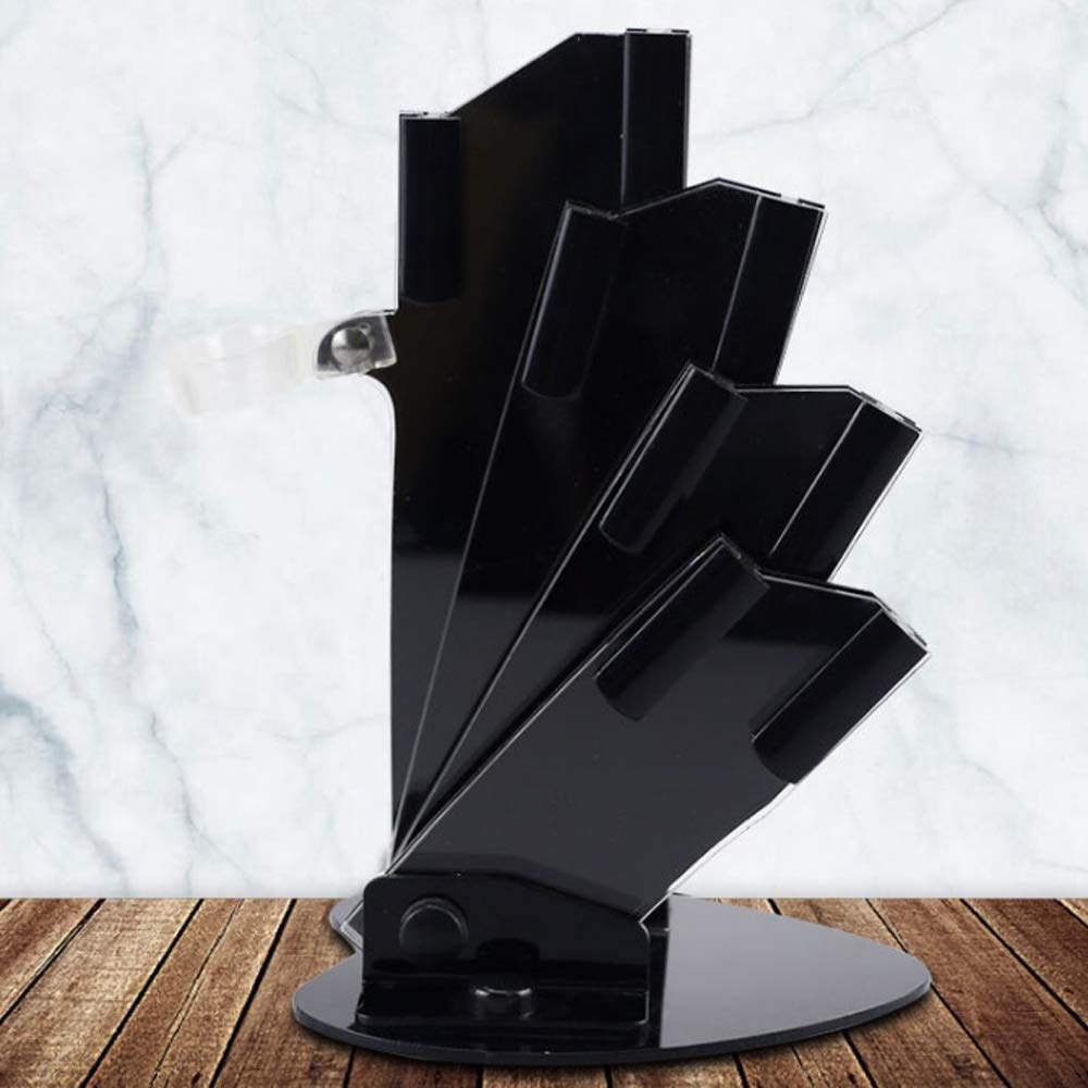 HOUKAI Kitchen Knife Set Ceramic Knife Set Piece with Fruit Peeler with Acrylic Stand with Peeler Ceramic Cutlery Stand Block Tool