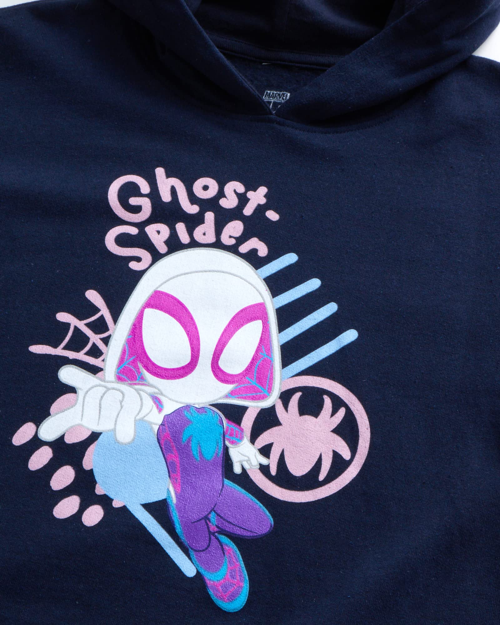 Marvel Girls' Sweatshirt - Spider-Man Ghost-Spider Pullover Hoodie (Size: 2T-7), Size 2/3 Toddler, Ghost Spider Navy