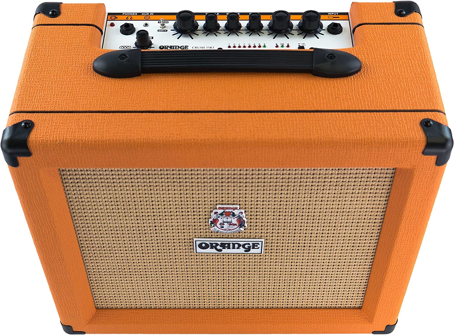 Orange Crush 35RT Guitar Combo Amplifier Bundle with Pig Hog 10ft Orange Woven Instrument Cable and Liquid Audio Polishing Cloth