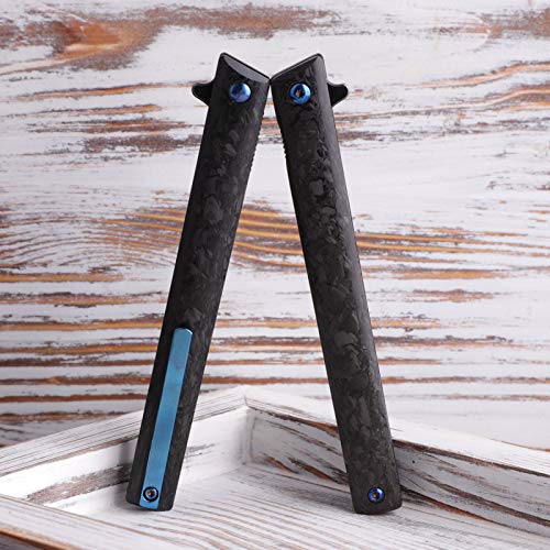Samior GP035 Small Slim Folding Pocket Flipper EDC Knife, 3.5 inch M390 Black Tanto Blade, Lightweight Marble Carbon Fiber Handle Liner lock, Gentleman's EDC Knives, 1oz