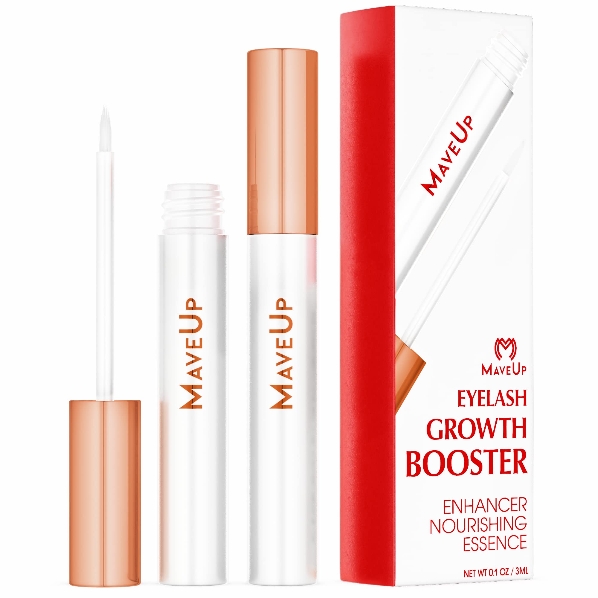 MaveUp Eyelash Growth Serum Booster. Enhanced Length. Works Like Magic. Fuller Lashes & Mesmerizing Look. Nourishing. Thicker. Longer. Your Secret to Gorgeous Eyes. Alluring. Must Have.