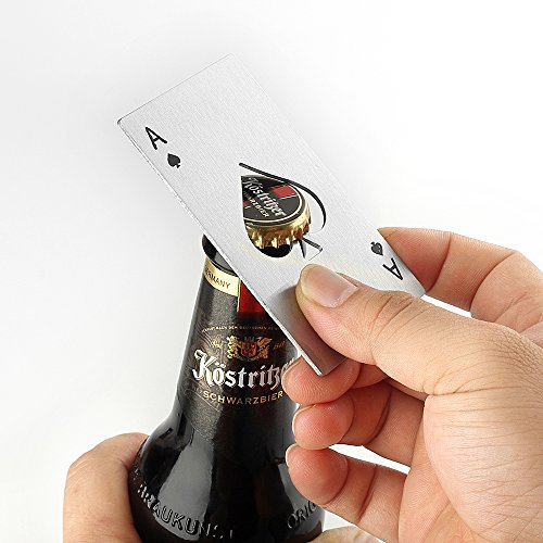 QLL Bottle Opener, 6 Pcs Stainless Steel Credit Card Size Casino Bottle Opener for Your Wallet