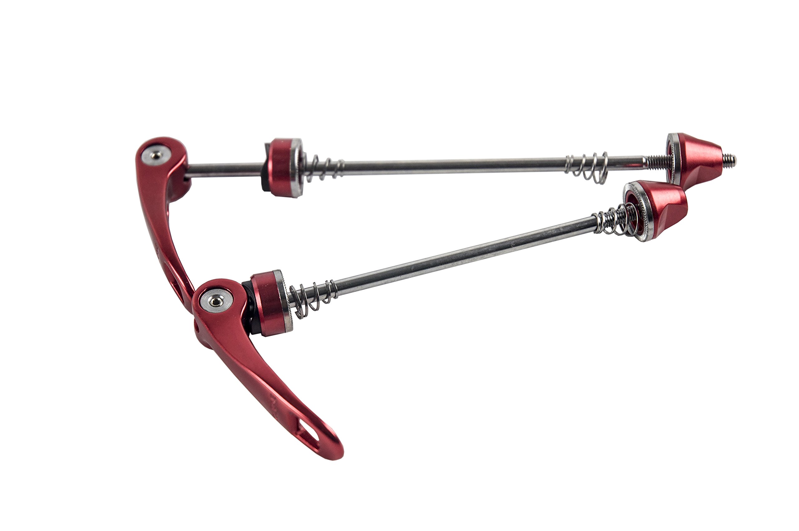 Ibicycle Quick Release Titanium Ti Skewers 100mm/130mm Road titane Bike MTB hub Mountain Bicycle Cycling Lightest 120g/pair (Red)
