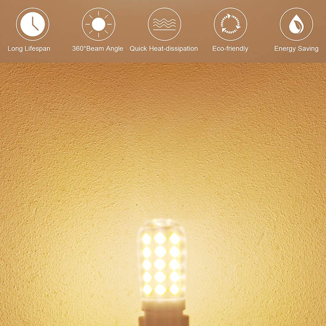 LEMENG G9 LED Light Bulbs 4W 400Lm 2700K Soft Warm White, 40W T4 Halogen Equivalent, AC 120V Bi-Pin G9 Base, Not Dimmable- 5 Pack