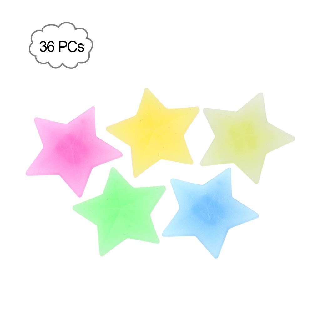 Keenso 36/26 Pcs Bike Spoke Bead, Colored Children Plastic Bike Wheel Spoke Bead Clips Spokey Decoration(36PCS-Pentagram)