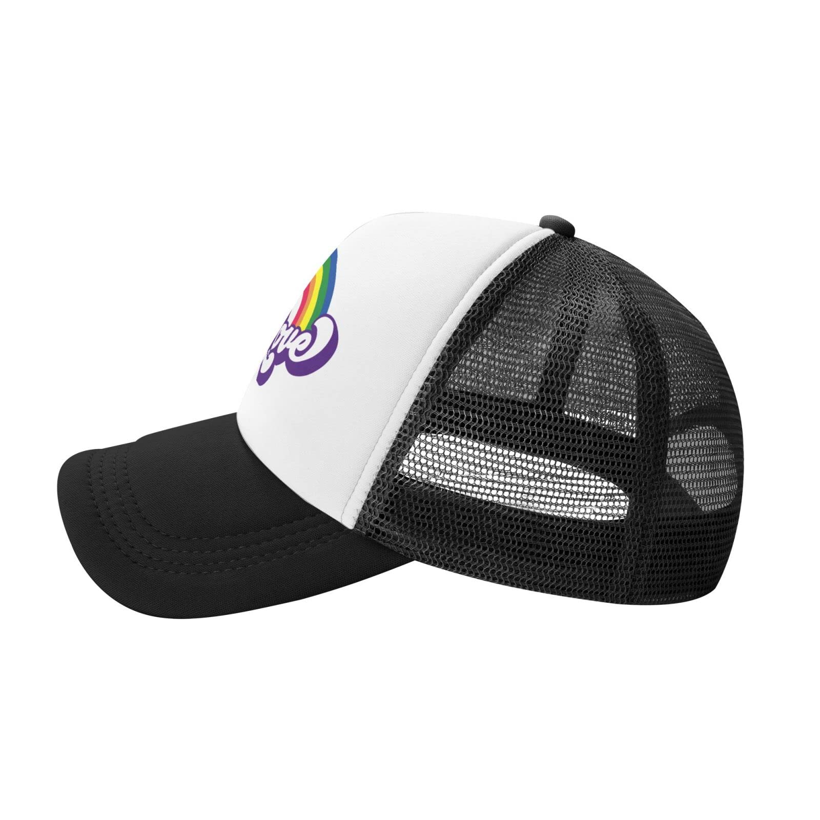 NVJUI JUFOPL Love is Love Rainbow Trucker Hat, Mesh Adjustable LGBT Pride Baseball Cap for Men Women