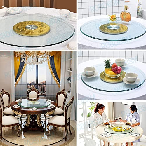 Tempered Glass Turntable Lazy Susan Turntable for Dining Table, Explosion-Proof Tempered Glass Kitchen Dining Table Rotating Tray, Smooth Swivel (Size : 60cm/23.6in)