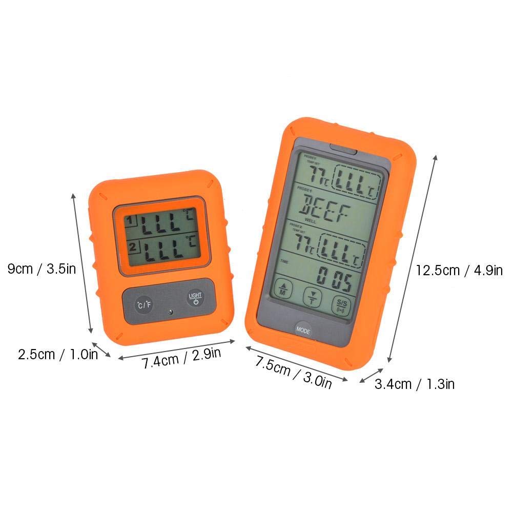 Portable Wireless Thermometer TS-TP20 Wireless Remote Digital Double Needle Probe Display Digital Cooking Food Meat Thermometer