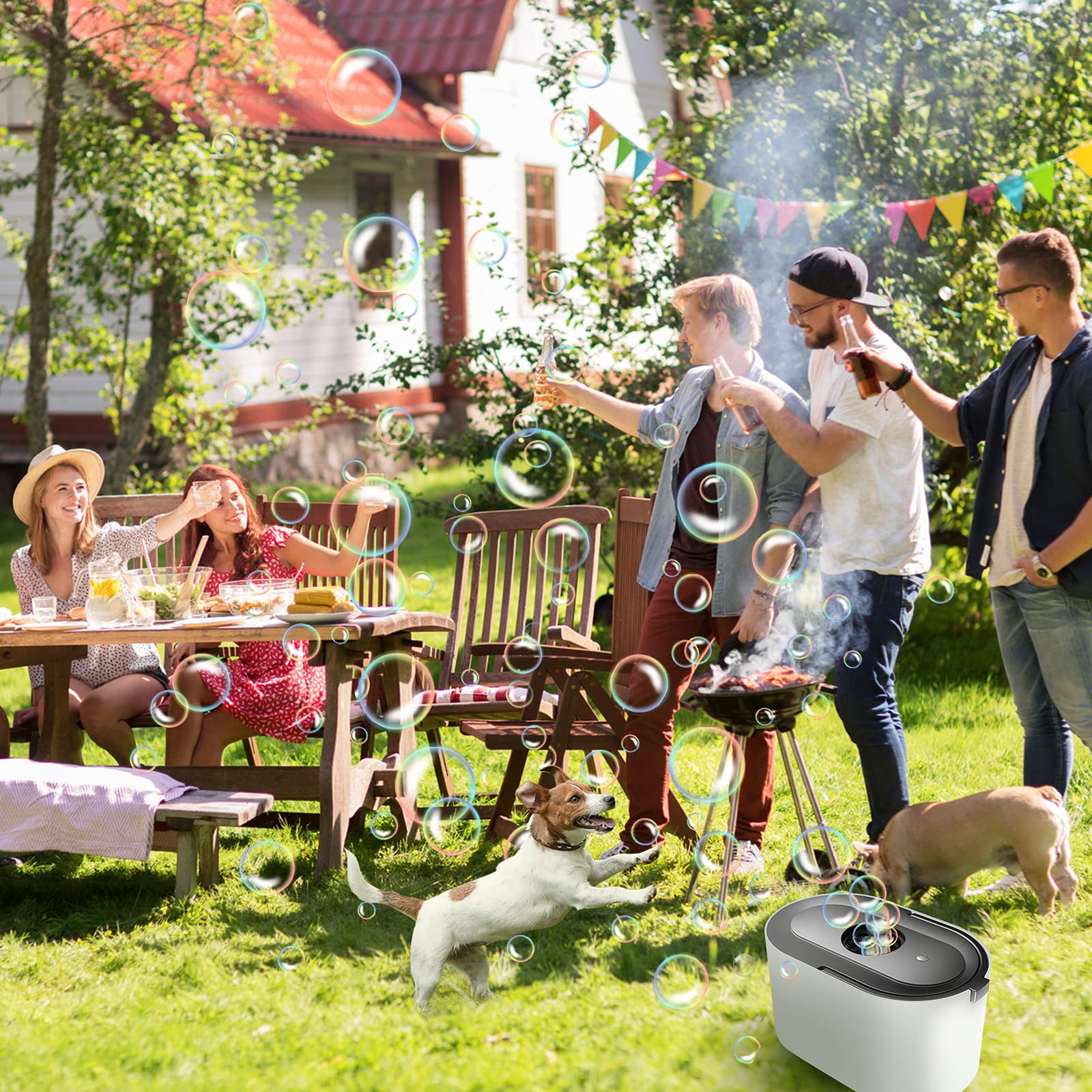 JoinJoy Bubble Machine Bubbles No Spills Bubble Blower Automatic Bubble Machine for Kids and Adults 3500 Bubbles/Min Ideal for Parties, Wedding, Birthday