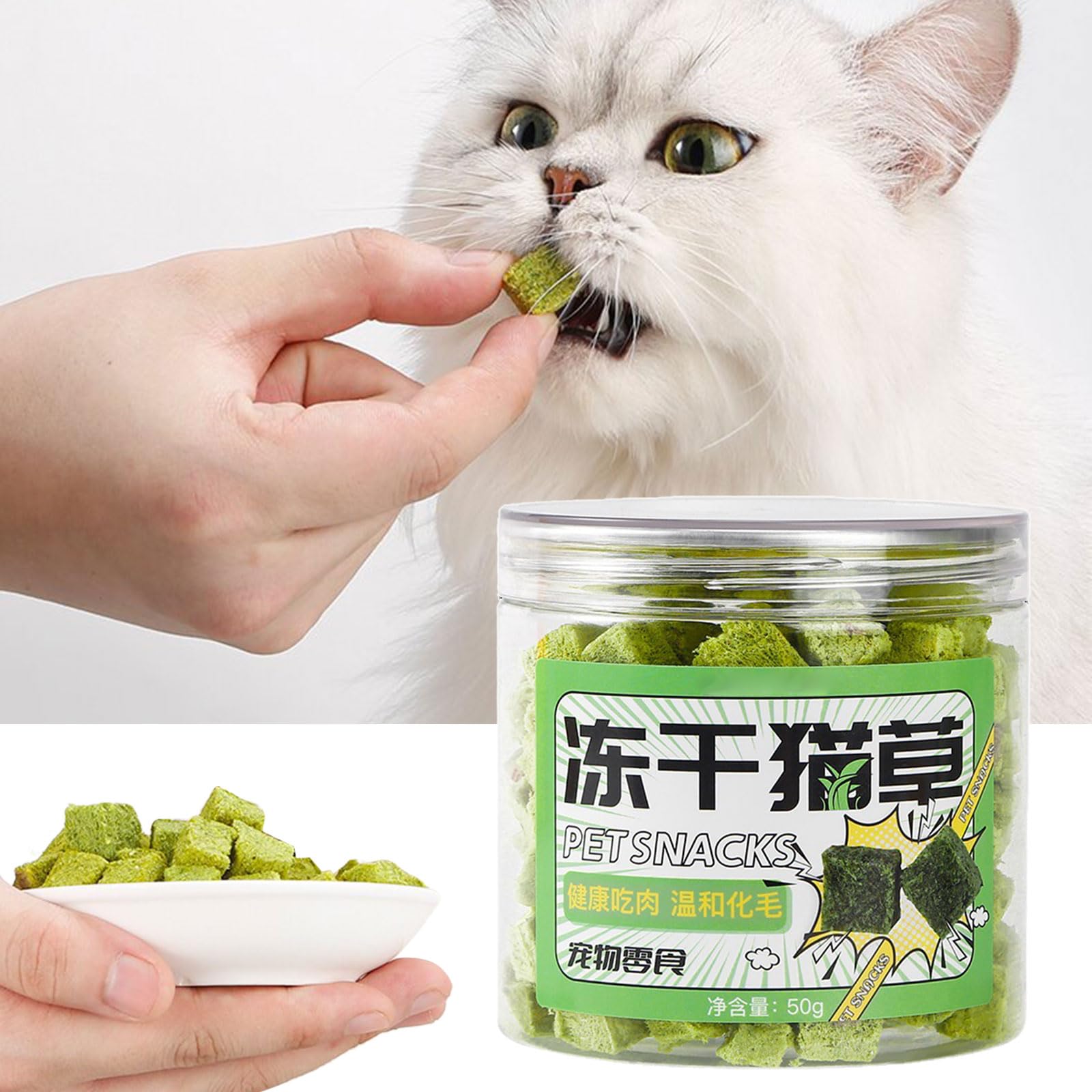 XISAOK Natural Cat Grass Wheatgrass Chewing Snacks Keep Your Cat Active and Happy Promote Dental Care Wheatgrass for Kitten