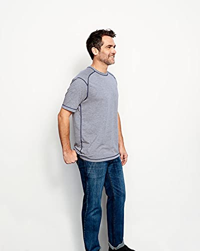 Orvis Drirelease Short-Sleeved Crew - Classic Crew Neck Men’s T-Shirts with Moisture-Wicking Drirelease Fabric, Blue Fog - X-Large