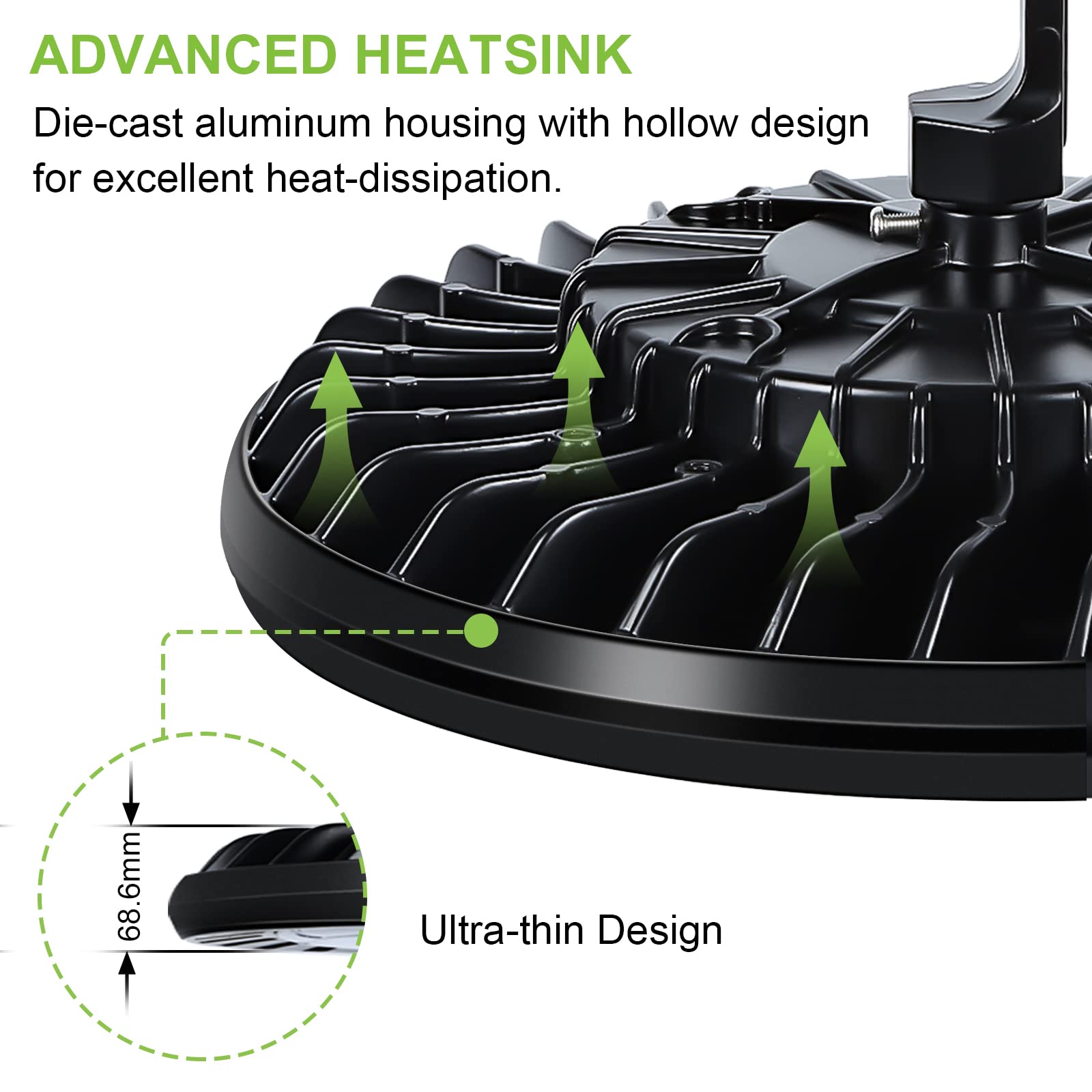 hykolity 2 Pack LED High Bay Light 200W, 5000K UFO LED High Bay Light Fixture with US Plug [600W MH/HPS Equiv.] 100-277V, 26,000lm, IP65 Commercial Warehouse Area Light for Wet Location
