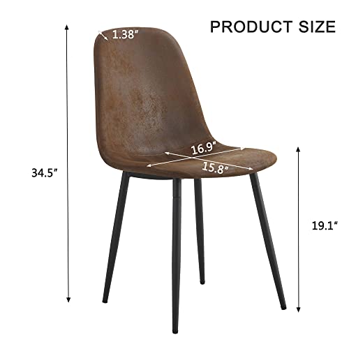 Yoluckea 5 Piece Dining Table Set, Modern Farmhouse Wood Dining Table with 4 Dining Chairs Set, Rectangular Kitchen Table Upholstered Fabric Side Chairs, 55.1" W x 31.4" D x 29.9" H