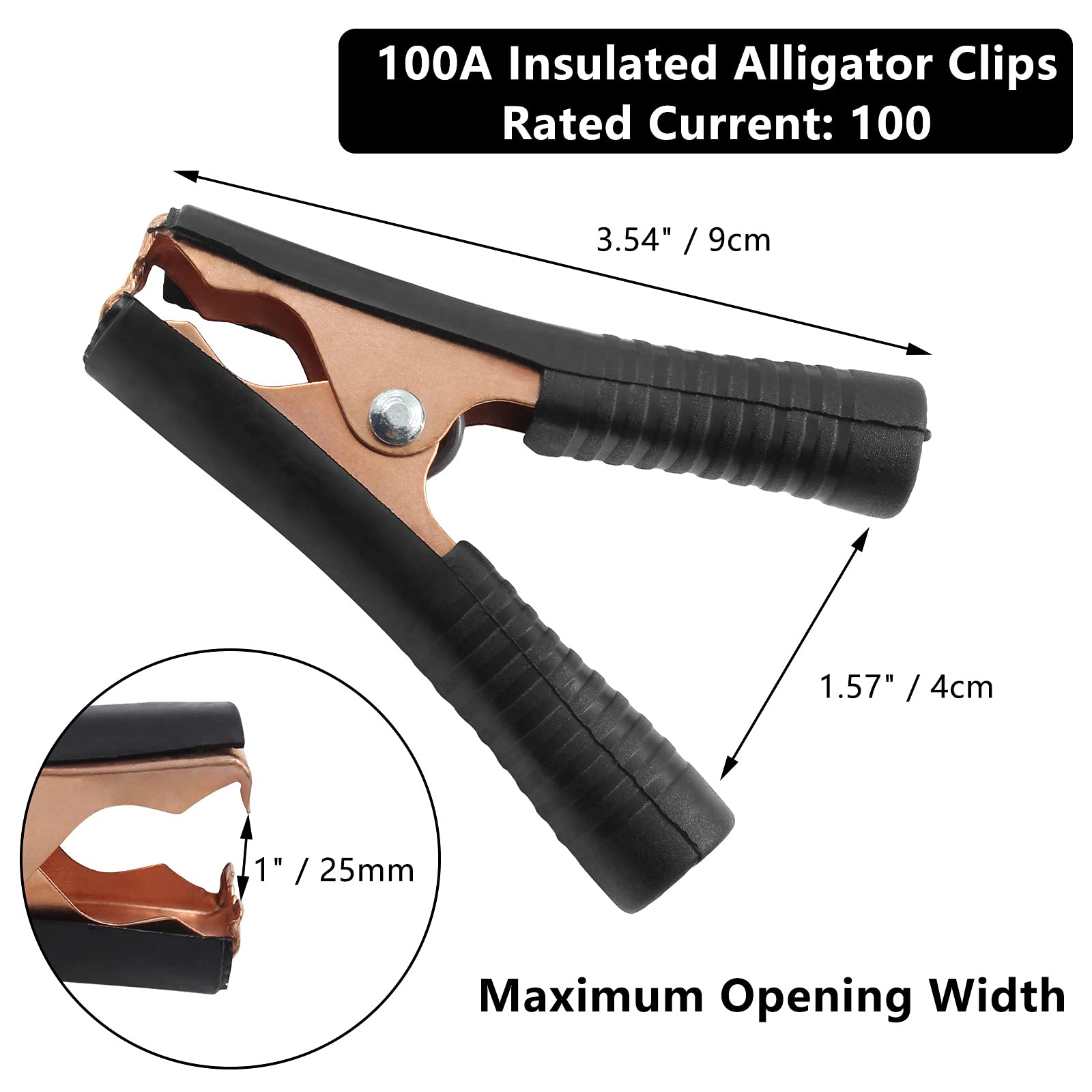 Qjaiune 10Pcs 100A Insulated Alligator Clips Electrical Heavy Duty Alligator Clamps, Battery Replacement Cable Metal Spring Loaded Jumper Clips for Car Auto Vehicle Boat (Red & Black)
