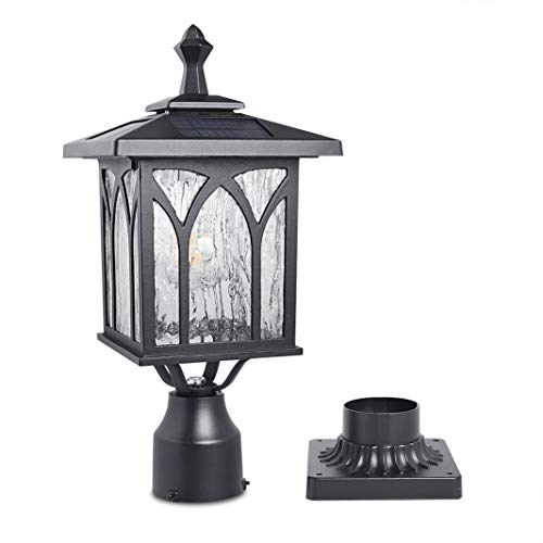 Kemeco ST4328Q Solar Post Light Outdoor Cast Aluminum LED Lamp Fixture with 3-Inch Fitter Base for Yard Garden Post Pole Pillar Mount Landscape Driveway