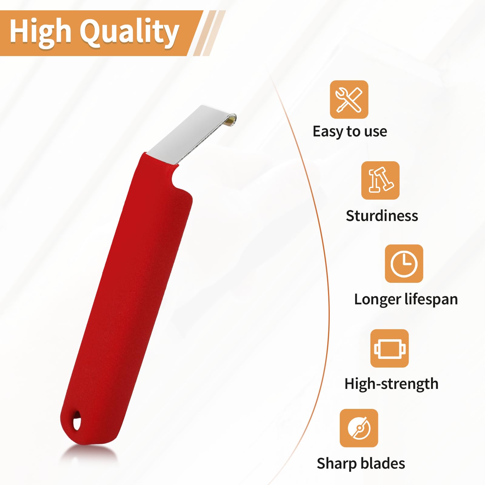 Vinyl Siding Removal Tool Fits for Reattach Siding Repair, Steel Blade Siding Zip Tool Extra Long Non-Slip Grip Handle(Red)