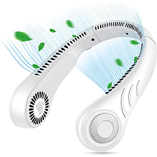TECKEEN Personal Air Cooler Neck Fan Bladeless USB Rechargeable Hands-Free Fan for Women Men Office