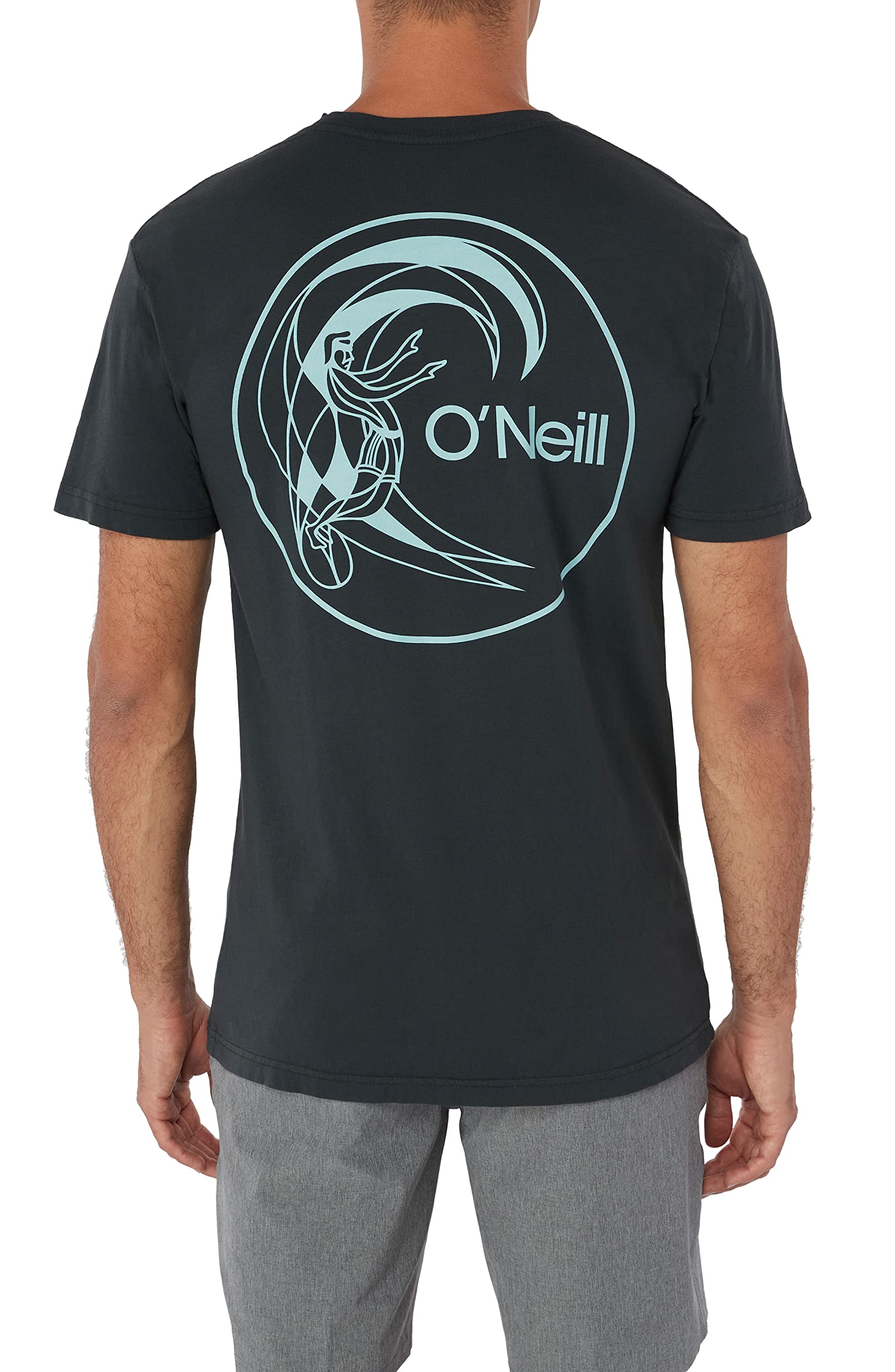 O'NEILL Mens Mythic Circle Graphic Short Sleeve T-Shirt, Dark Charcoal, XL