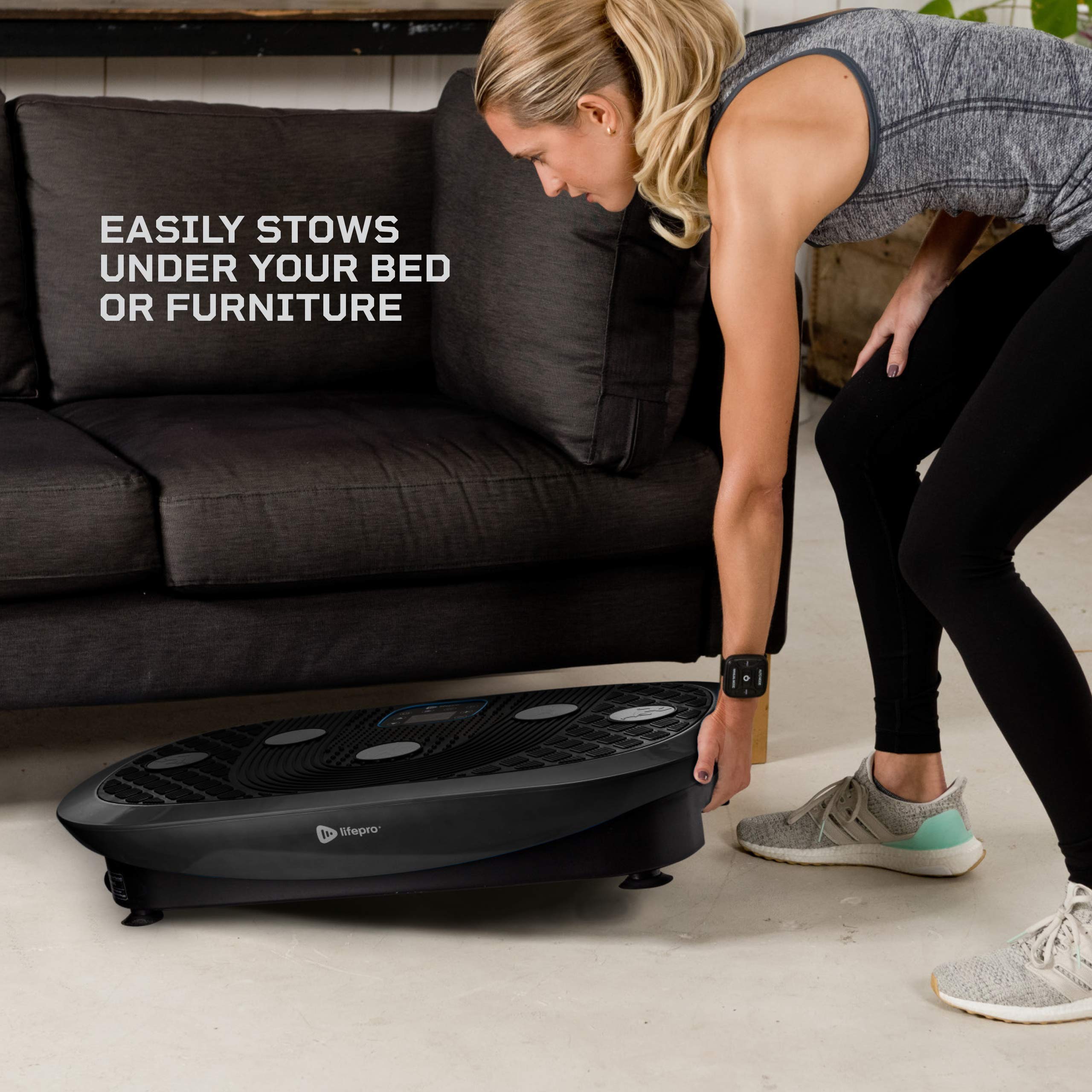 LifePro Rumblex Plus 4D Vibration Plate Exercise Machine, and Sonic Handheld Percussion Massage Gun Bundle