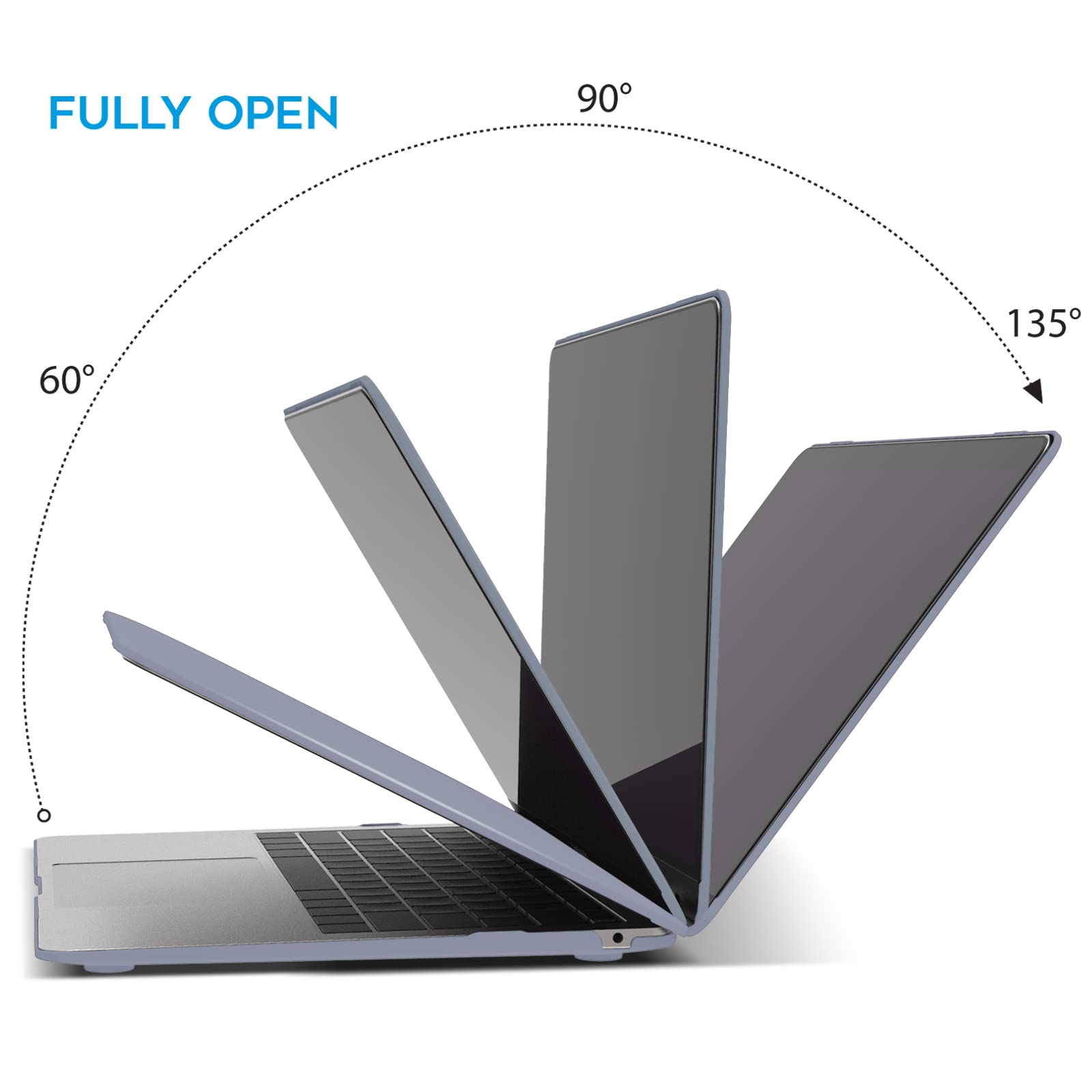 IBENZER Compatible with 2022 2021 2020 MacBook Air 13 inch case M1 A2337 A2179 A1932, Plastic Hard Shell Case for Mac Air 13 Retina Display with Touch ID, Lavendar Gray,AT13LVGY