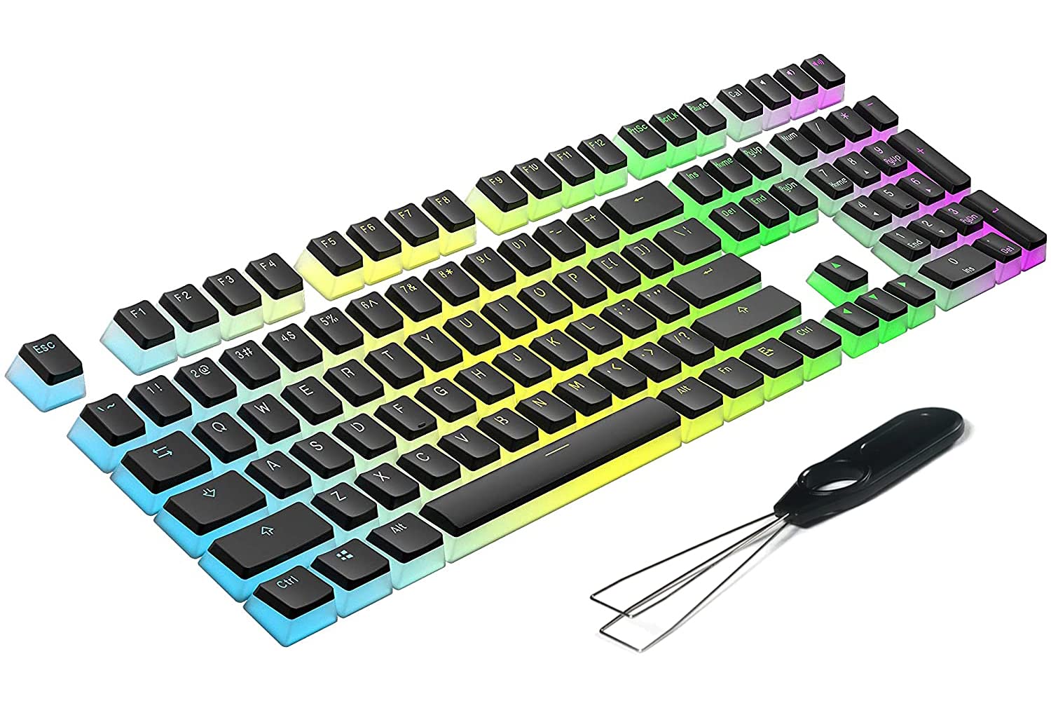 unband 60% True Mechanical Gaming Keyboard Type C Wired 68 Keys LED Backlit USB Waterproof Keyboard 18 Chroma RGB Lighting Backlight Full Anti-ghosting Keys for Gamers and Typists (Black/Blue Switch)