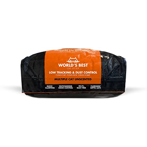 WORLD'S BEST CAT LITTER Low Tracking & Dust Control Multiple Cat Unscented 32-Pounds