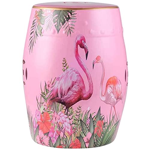 JIADIAONI Decorative Ceramic Garden Stool, Glazed Flower and Bird Side Changing Stool, Suitable for Living Room, Balcony, Garden, Etc. (Color : Pink)