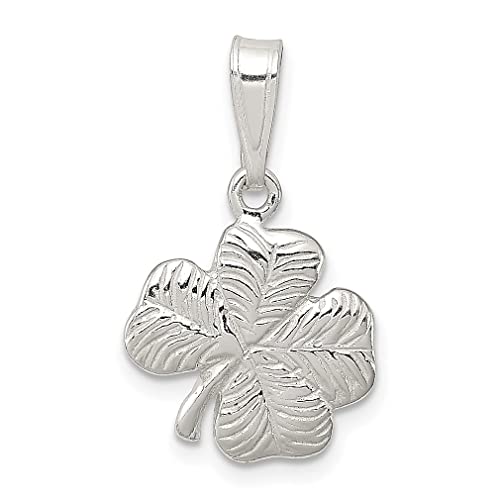 IceCarats 925 Sterling Silver 4 Leaf Lucky Clover Shamrock Flower Necklace Charm Pendant Only