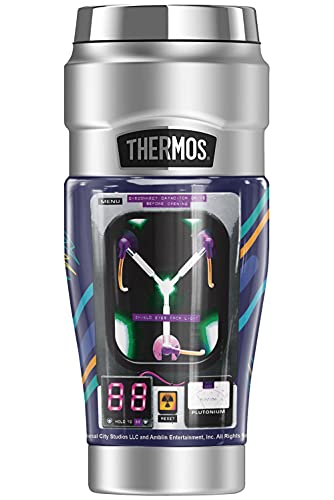 THERMOS Back To The Future Powered By Flux Capacitor STAINLESS KING Stainless Steel Travel Tumbler, Vacuum insulated & Double Wall, 16oz